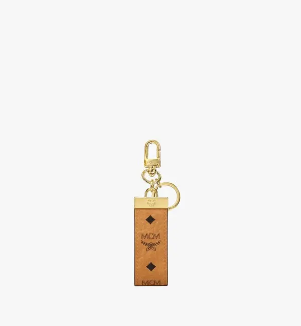 Mcm Key Ring In Visetos Original - Cognac