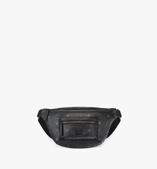 Mcm Fursten Belt Bag In Visetos Monogram - Black