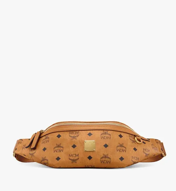 Mcm Fursten Belt Bag In Visetos Monogram - Cognac