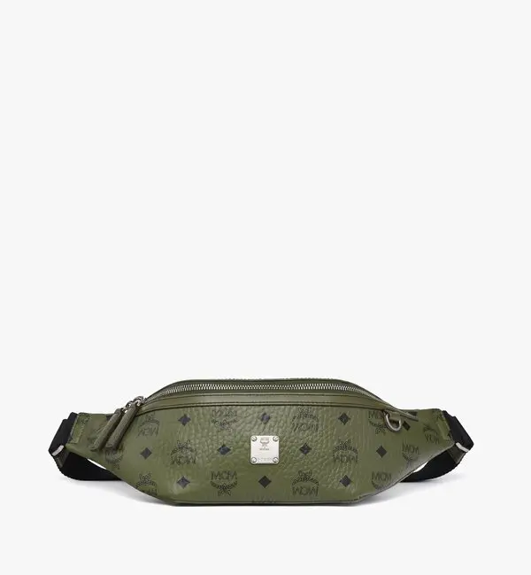 Mcm Fursten Belt Bag In Visetos Monogram - Khaki Moss