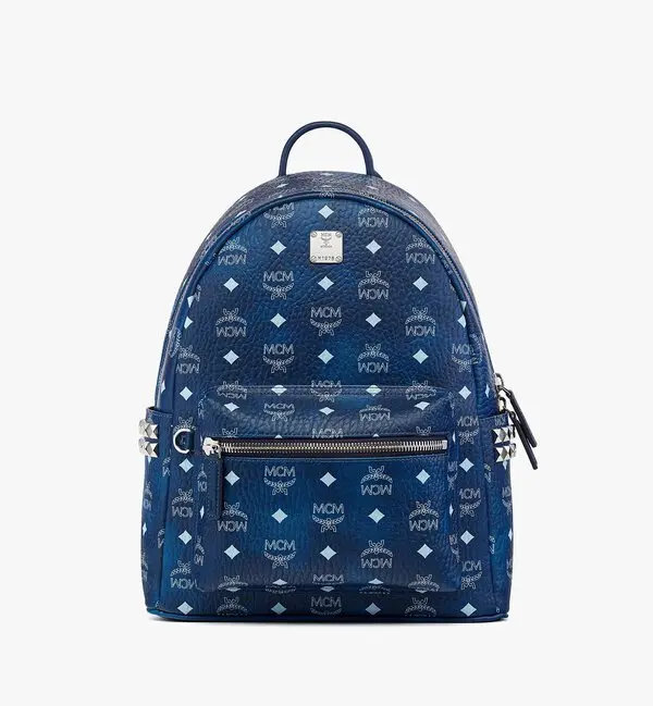 Mcm Stark Side Studs Backpack - Blue Visetos