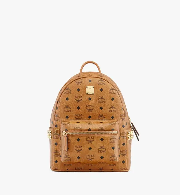 Mcm Stark Side Studs Backpack - Cognac