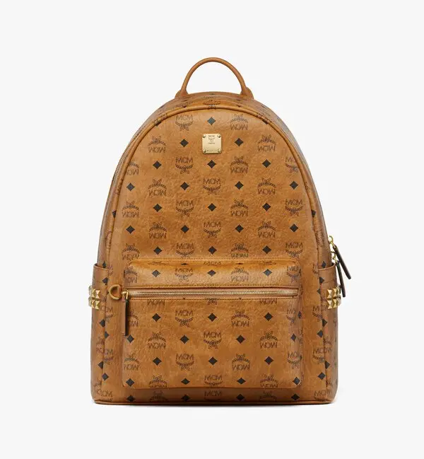 Mcm Stark Side Studs Backpack - Cognac