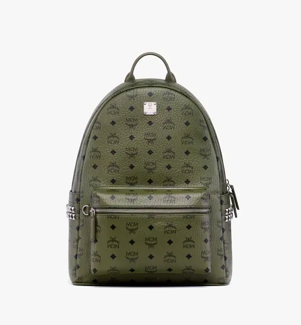 Mcm Stark Side Studs Backpack - Khaki Moss