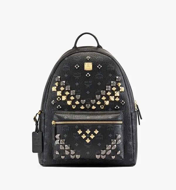 Mcm Retro M Studs Stark Backpack In Visetos - Cognac  display picture 3