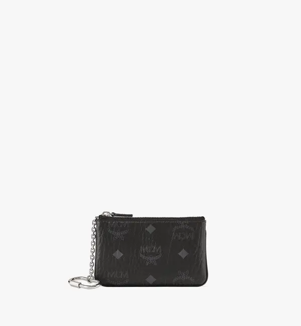 Mcm Key Pouch In Visetos Original - Black