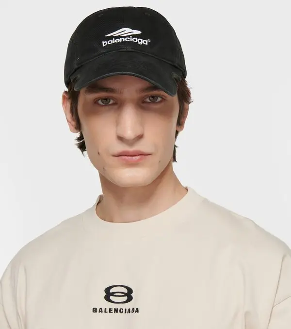 Balenciaga 3b Sports Icon Baseball Cap In Black - 40% Off