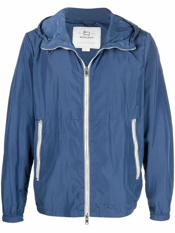 Woolrich Zip-through Hooded Windbreaker Jacket - Blue