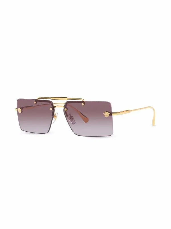 Versace Logo-plaque Sunglasses - Gold