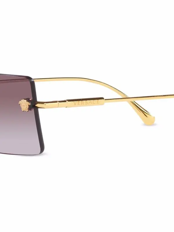 Versace Logo-plaque Sunglasses - Gold