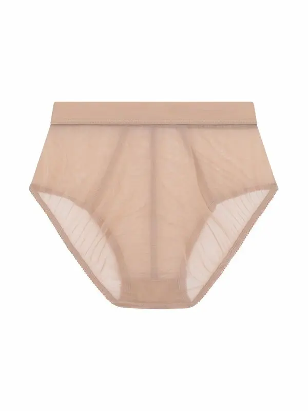 Dolce & Gabbana Dg-logo Tulle Briefs - Neutrals