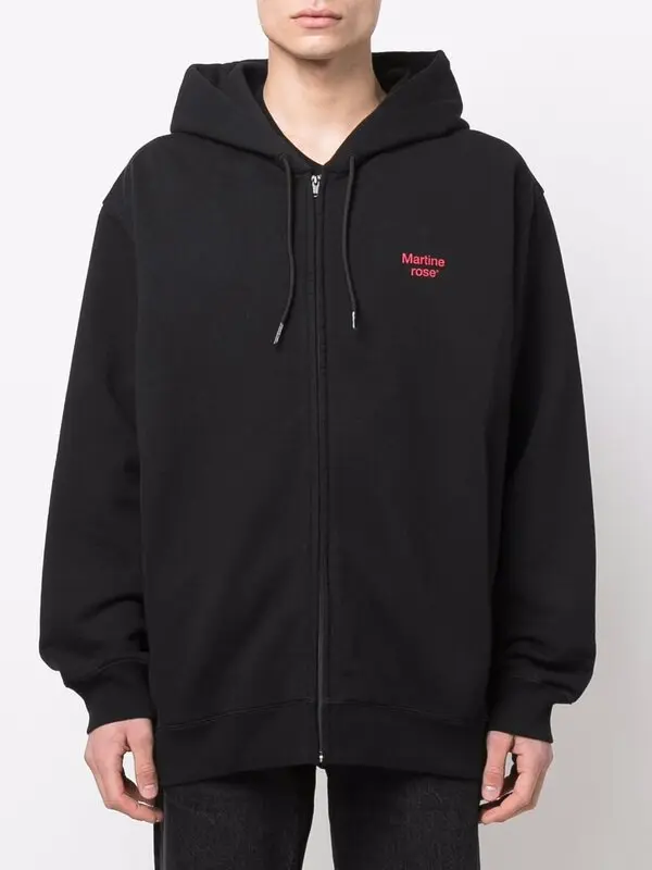 Martine Rose No Hang Up' Zip-Up Hoodie In Black - 36% Off