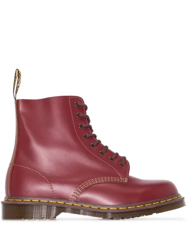 Dr. Martens 1460 Leather Ankle Boots - Red