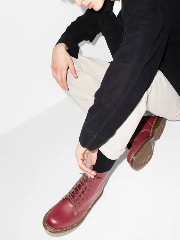 Dr. Martens 1460 Leather Ankle Boots - Red