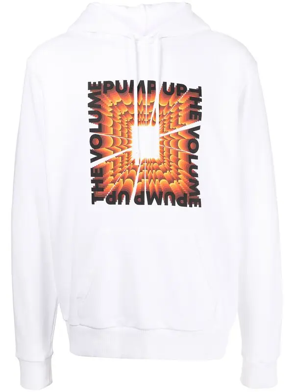 COUNTY OF MILAN Marcelo Burlon Slogan-print Drawstring Hoodie - White