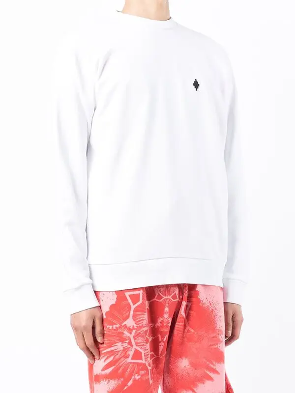 COUNTY OF MILAN Marcelo Burlon Embroidered Cotton Sweatshirt - White