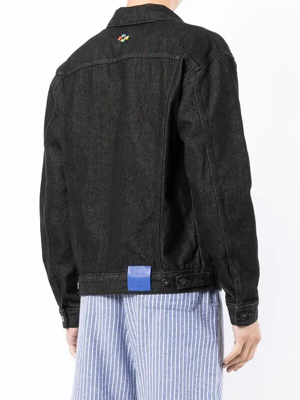 COUNTY OF MILAN Marcelo Burlon Paint-splatter Denim Jacket - Black