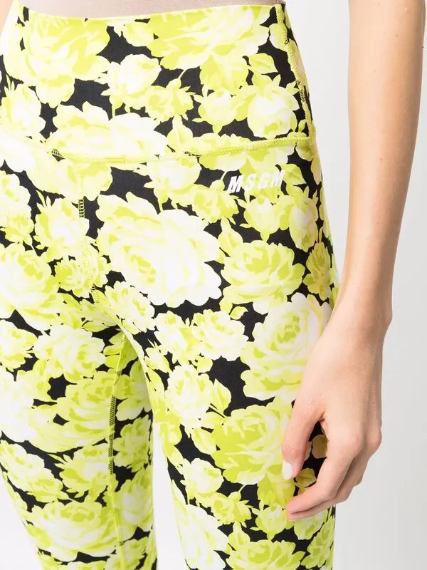 MSGM High-waist Floral Leggings