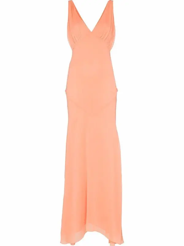 DE LA VALI Moss Chiffon Gown