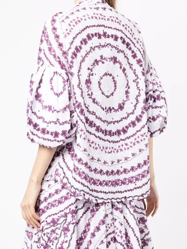 Giambattista Valli Floral-print Balloon-sleeves Blouse