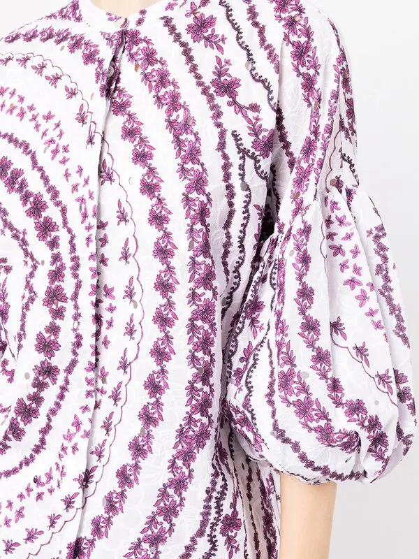 Giambattista Valli Floral-print Balloon-sleeves Blouse