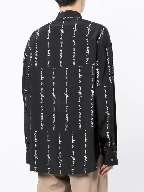 PORTS V Graphic-print Multi-pocket Shirt - Black