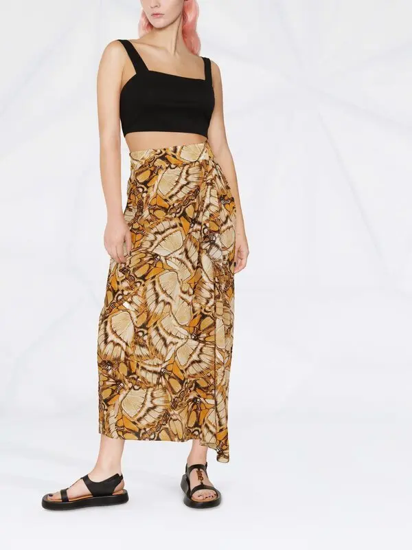 Alberta Ferretti Butterfly-print Skirt