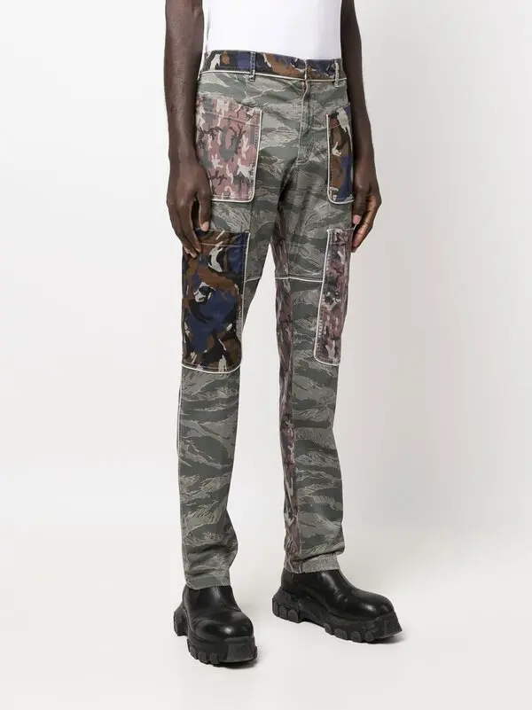 DIESEL® Camouflage-print Straight-leg Trousers - Blue