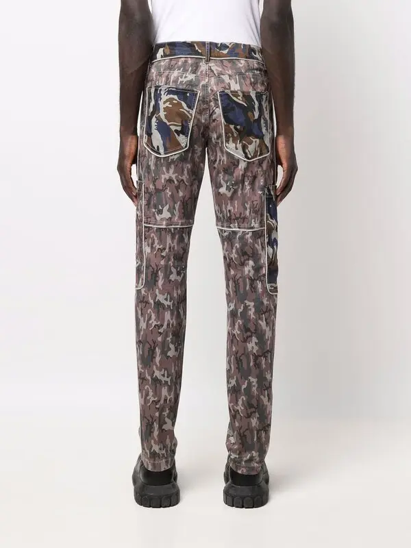 DIESEL® Camouflage-print Straight-leg Trousers - Blue