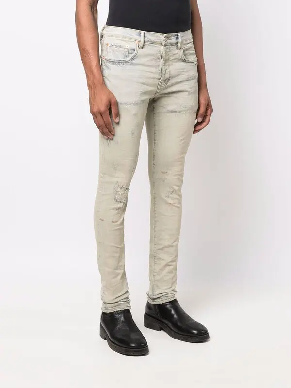 PURPLE BRAND Distressed Skinny Jeans - Blue