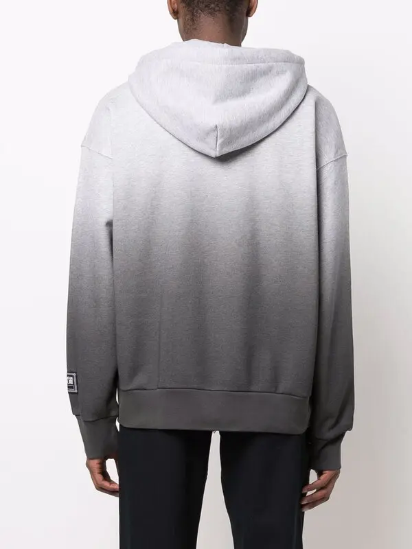 Versace Logo-print Gradient Hoodie - Grey