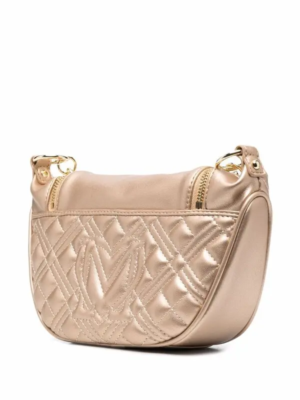 Moschino Logo Plaque Quilted Tote