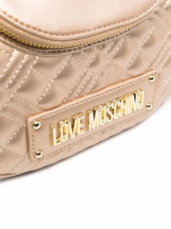 Moschino Logo Plaque Quilted Tote