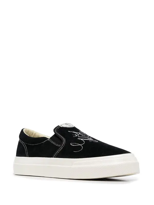 Junya Watanabe Slogan-embroidered Slip-on Sneakers
