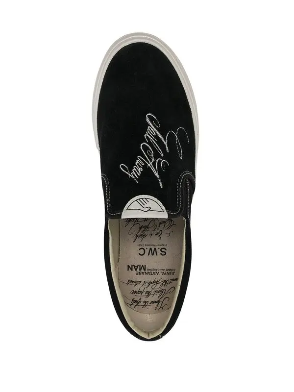 Junya Watanabe Slogan-embroidered Slip-on Sneakers