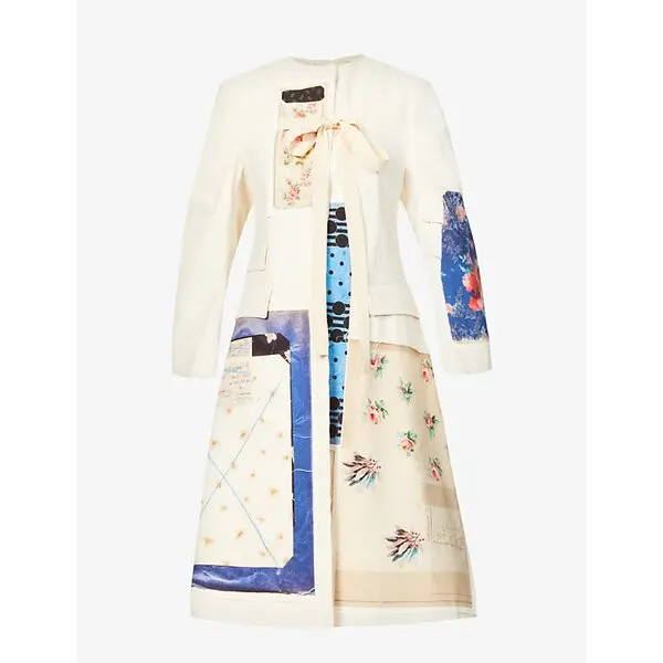Sportmax Manisa Patchwork-appliqué Cotton Coat