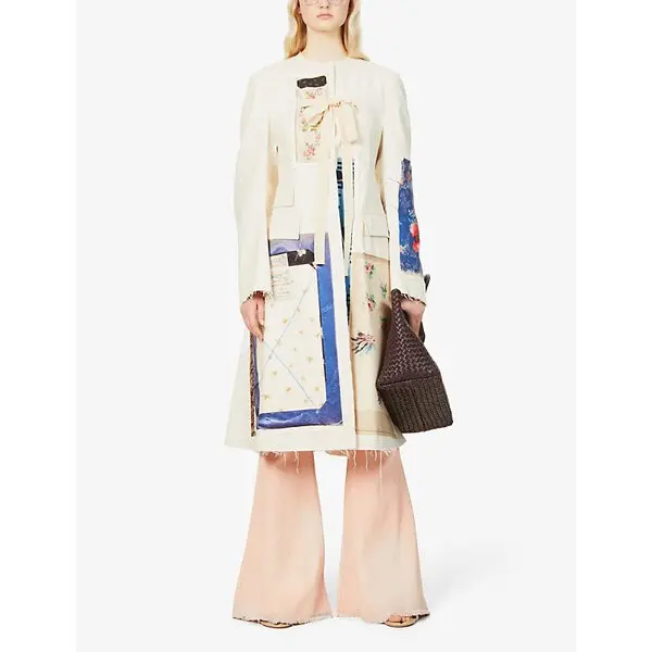 Sportmax Manisa Patchwork-appliqué Cotton Coat