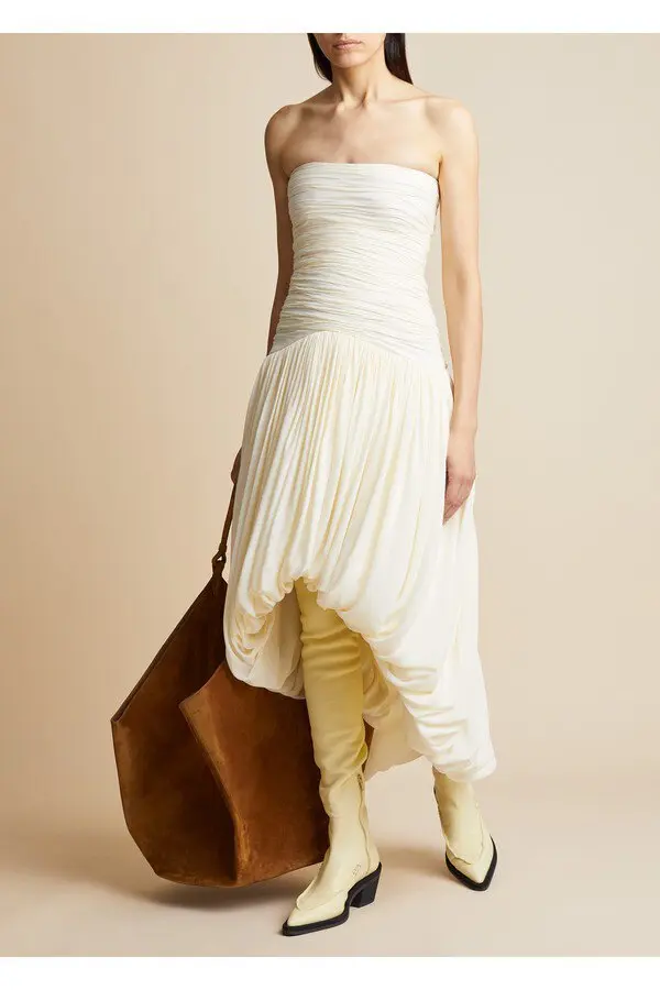 Khaite The Shivani Dress In Ivory In Neutral - 50% Off | Editorialist