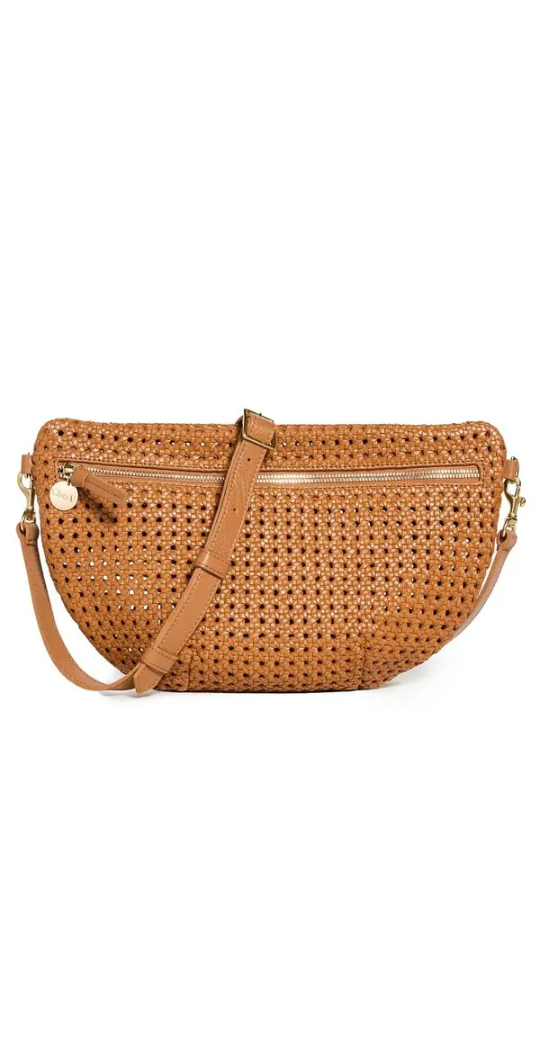 Clare V. Woven Leather Fanny Pack - Tan