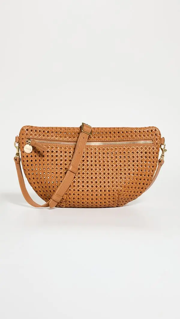 Clare V. Woven Leather Fanny Pack - Tan