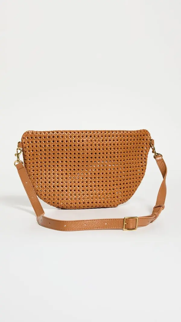Clare V. Woven Leather Fanny Pack - Tan