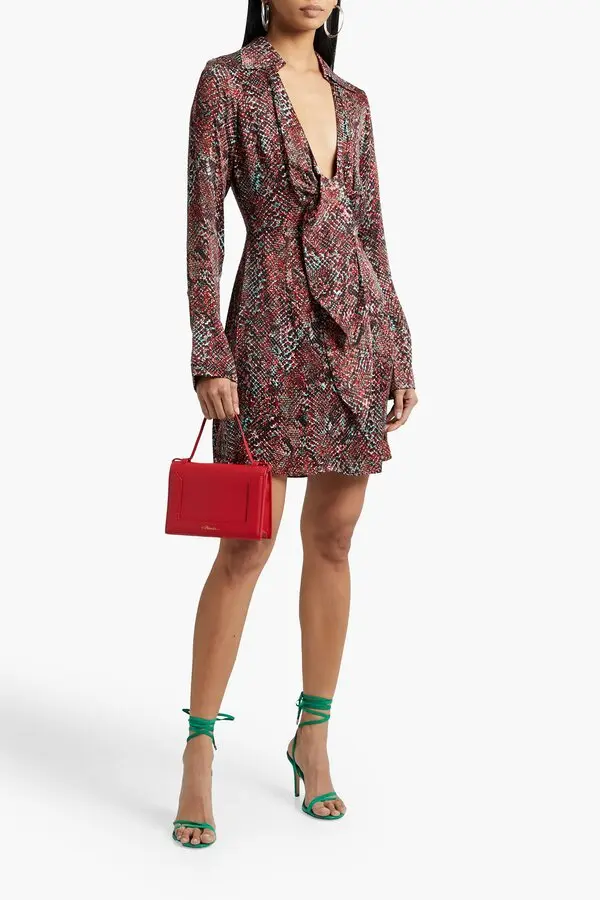 Nicholas Tie-Front Snake-Print Mini Dress In Animal Print - 85% Off |  Editorialist