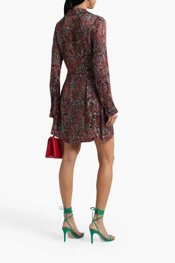 Nicholas Tie-Front Snake-Print Mini Dress In Animal Print - 85% Off |  Editorialist