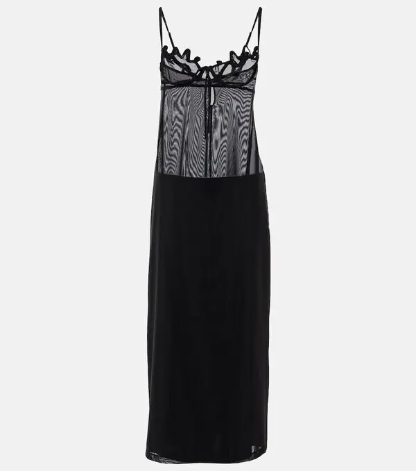 Y/project Checked Sheer Devoré Top - Black