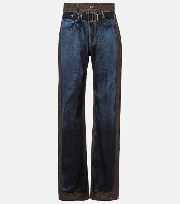 Y/project Belted Denim Miniskirt - Blue