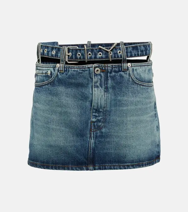 Y/project Logo Cotton Jersey Crop Top - Blue