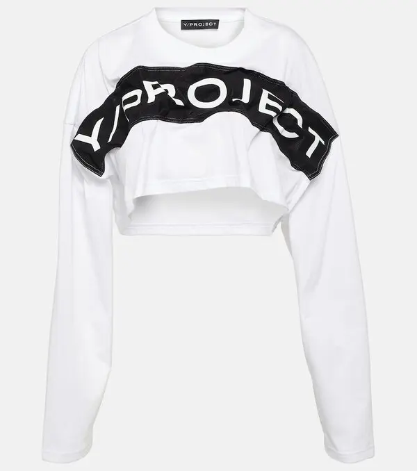 Y/project Layered Wide-leg Jeans - White