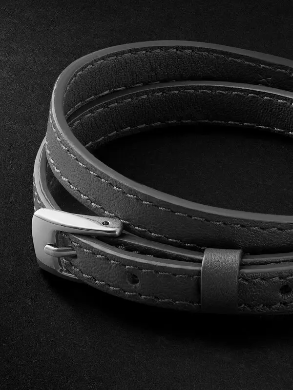 Messika My Move White Gold, Diamond And Leather Bracelet