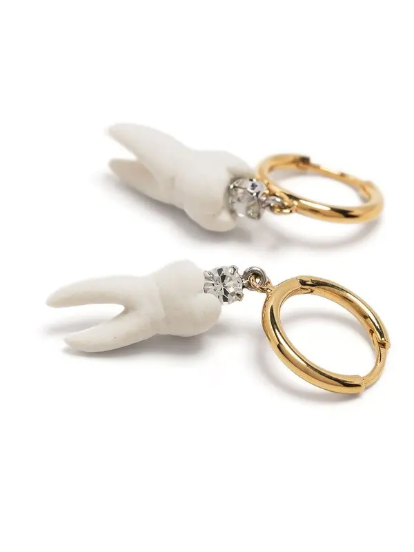 Simone Rocha Tooth Charm Hoop Earrings