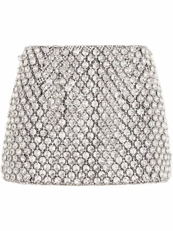 Dolce & Gabbana Crystal-embellished Jacquard Miniskirt
